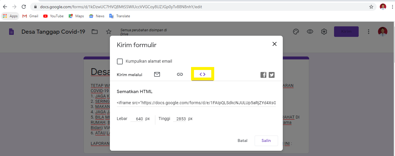 Cara Memasang Google Form ke Website - PuskoMedia Indonesia