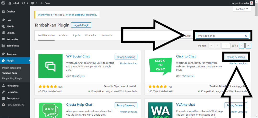 Cara Menambahkan Tombol Chat WhatsApp ke Website WordPress - PuskoMedia ...