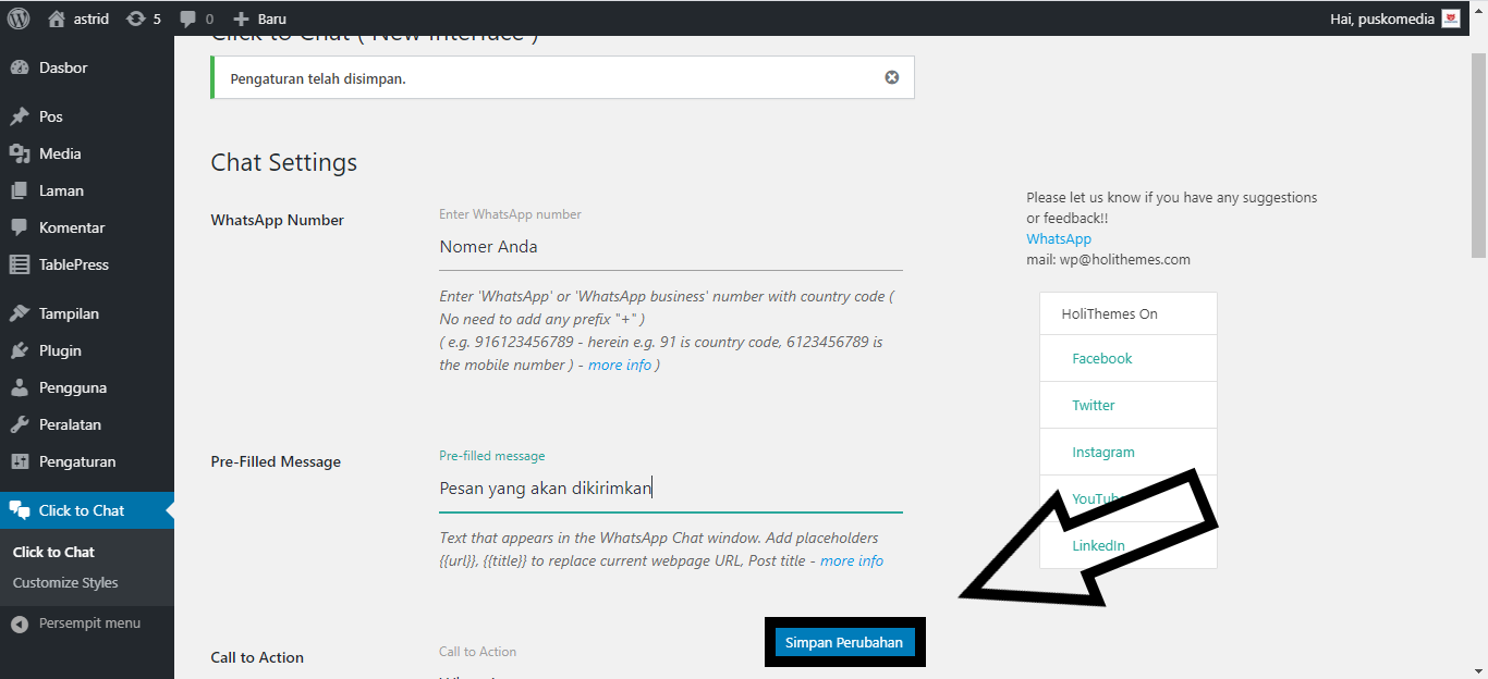 Cara Menambahkan Tombol Chat WhatsApp ke Website WordPress - PuskoMedia ...