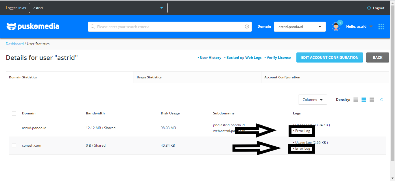 Cara Cek Log Error di Hosting DirectAdmin - PuskoMedia Indonesia