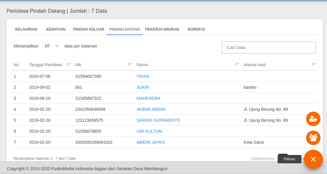 Tutorial Input Data Penduduk Pindah Datang - PuskoMedia Indonesia